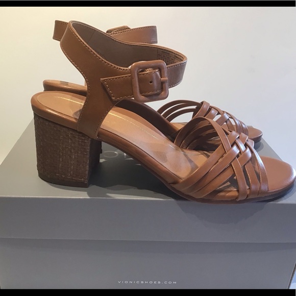 Vionic | Shoes | Vionicnewpeony Heel Sandal Tan | Poshmark